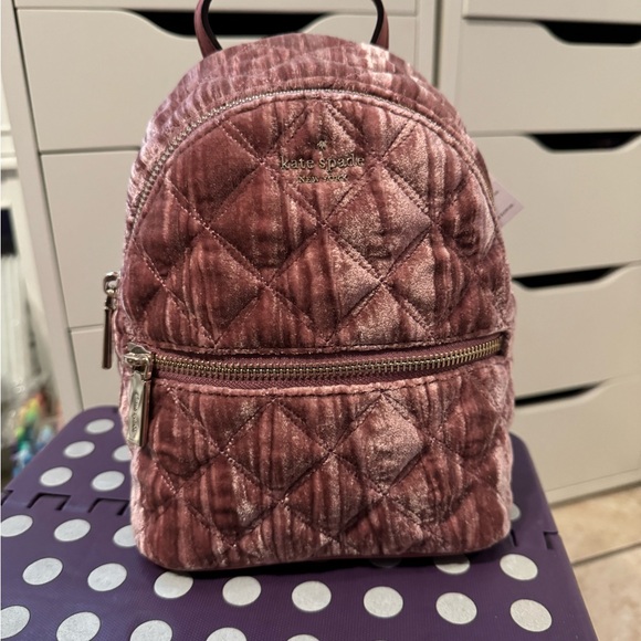 kate spade | Bags | Kate Spade Quilted Velvet Backpack Pink | Poshmark